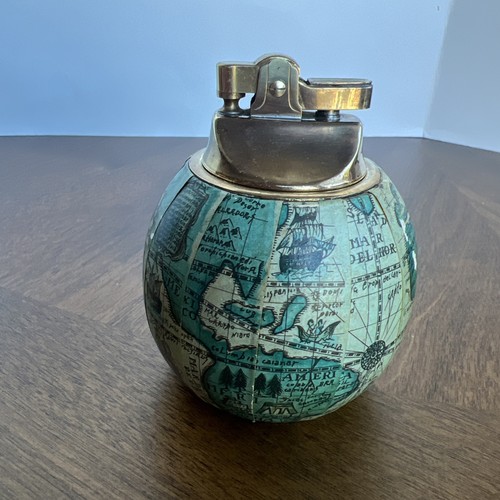 Vintage Old World Globe Table Lighter Christopher Columbus Map Made in ...