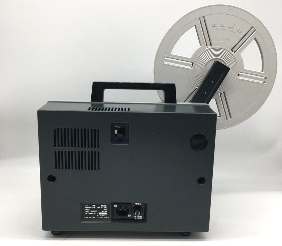 Elmo ST-1200 Super 8 Sound Movie Projector Japan Tested w/ Manual Reel ...