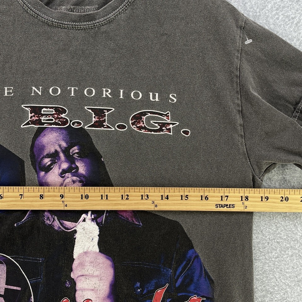 The Notorious Big Adult T Shirt Small S Graphic Rap Artist Gray Camisa ...