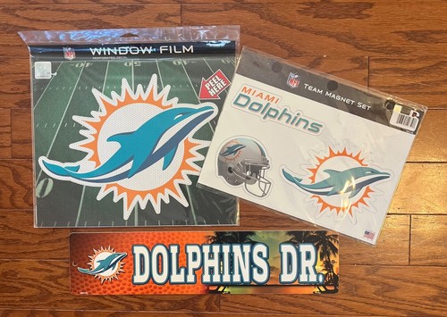 Miami Dolphins Fan Gear Package Window Film Decal, Magnet Set & Street ...