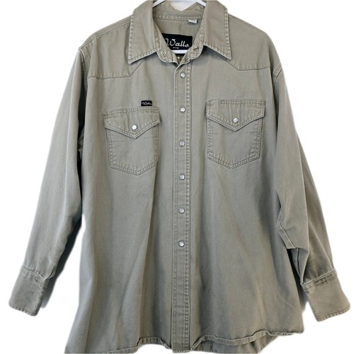 Walls Western Shirt Long Sleeve Button Up Workwear Beige Mens Size 2X ...