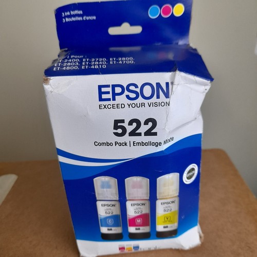 Epson 522 Ecotank Combo Pack C/M/Y Ink 3 Bottles Genuine - Exp 05/29 | eBay