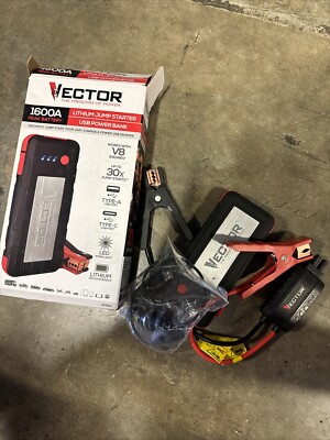 Vector 1600 Peak Amp Automotive Lithium Jump Starter, Portable Power ...