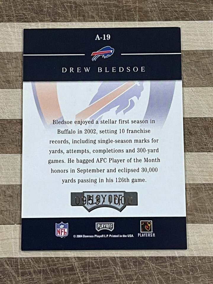 2004 Playoff Honors Football Drew Bledsoe Accolades Card #A19 /1000 | eBay