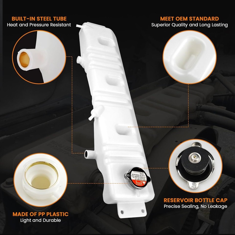 Radiator Overflow Coolant Tank w/Cap F6HZ8A080B For Ford F600 F700 F800 ...