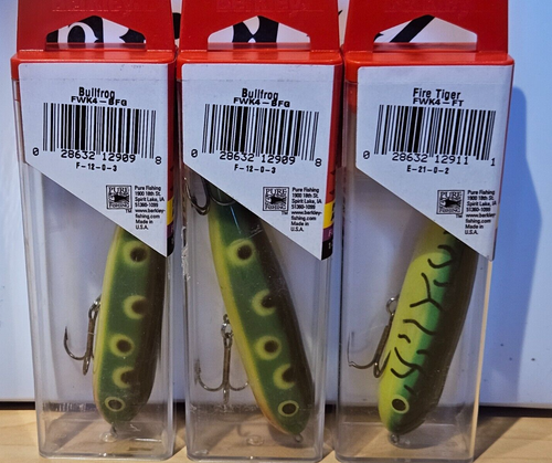 3 Piece Vintage Lot BERKLEY FRENZY Walker Topwater Bullfrog Fire Tiger ...