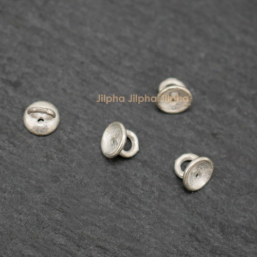 925 Sterling Silver Pearl End Cups / Bead End Caps Knot Cover Crimp ...