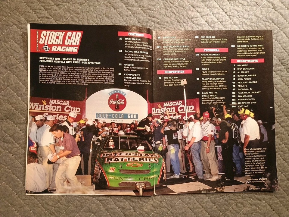 Stock Car Racing Magazine September 1995 The New Mark Martin | eBay