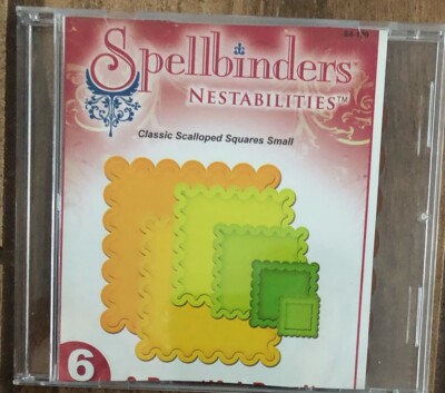 Spellbinders Nestabilities Classic Scalloped Squares Small 6 dies ...