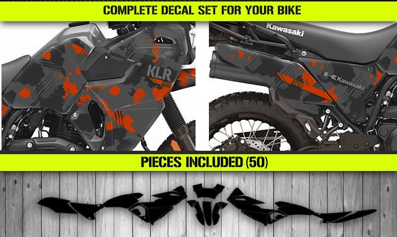 KAWASAKI KLR 650 2023 GRAPHICS KITS STICKER DECALS CAMO FULL COLORS ...