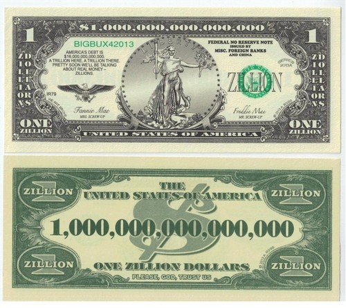 10 TOTAL - Zillion Dollar Funny Money Bills Party Novelty Fake Casino ...