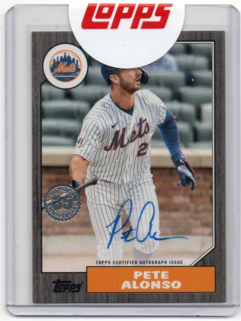 2022 Topps 1987 Topps Autographs Black 87BA-PA Pete Alonso Auto 118/199 ...