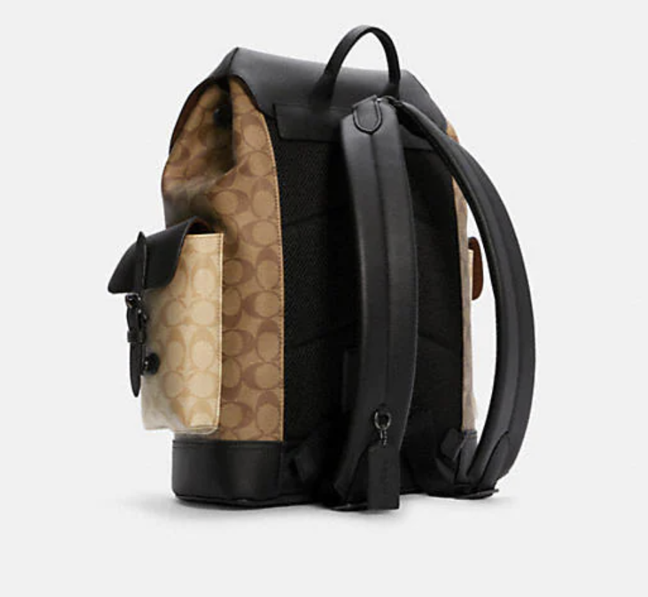 COACH UNISEX "HUDSON BACKPACK" IN BLOCKED SIGNATURE CANVAS GREAT FOR ...