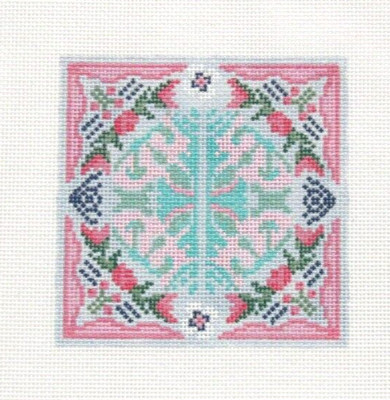 Rachel Barri Pink Tile Pattern Insert Handpainted Needlepoint Canvas | eBay