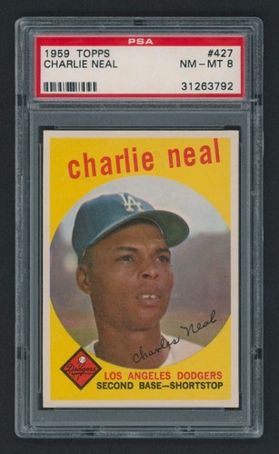 1959 Topps #427 Charlie Neal PSA 8 NM-MT | eBay