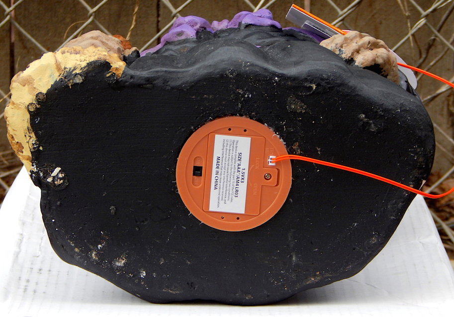 12" LIGHT UP PLASTER WITCH PUMPKIN STAND rare Halloween prop bowl stand ...