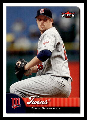 2007 Fleer #149a Boof Bonser "M" team logo Minnesota Twins Baseball NM ...
