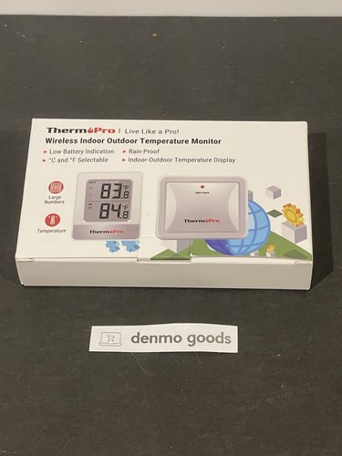 ThermoPro Wireless Indoor/Outdoor Temperature Monitor TP200B | eBay