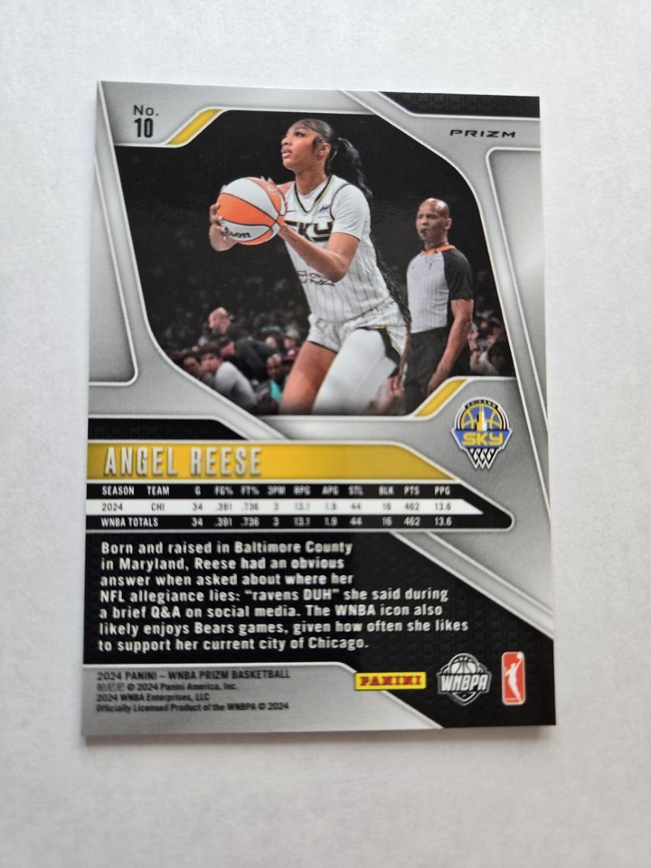 2024 Angel Reese Rookie Card Panini Prizm Cracked Ice #10 Chicago Sky ...
