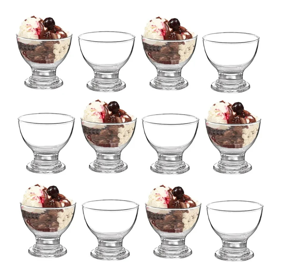 Ice Cream Bowls Sundae Set Of 6 or 12 Short Stemmed Tulip Prawn ...