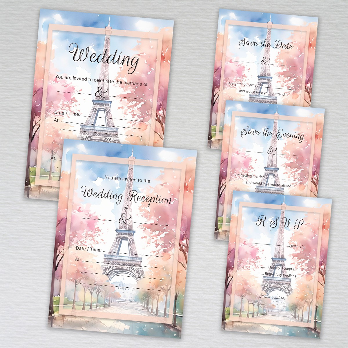 Eiffel Tower Paris Wedding Invitation