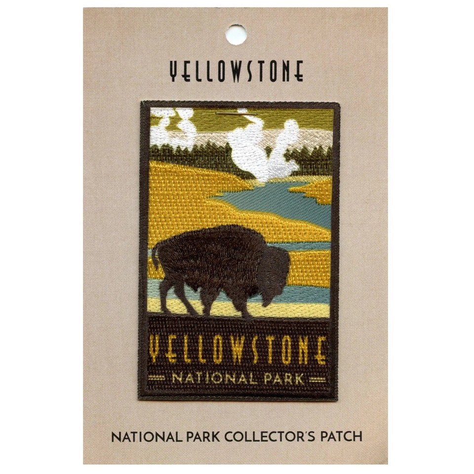 Yellowstone National Park Patch Travel Wyoming Buffalo Sublimated Iron ...