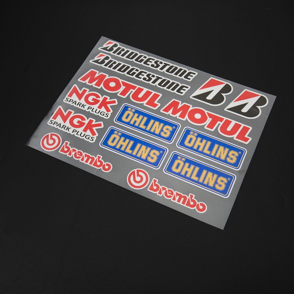 Bridgestone Sponsor Decals Set Motul Ohlins NGK Laminated Stickers ...