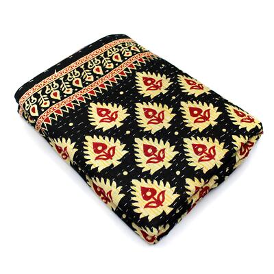 Vintage Kantha Quilt Indian Handmade Cotton Counterpane Bedding Throw ...