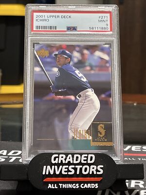 PSA 9 MINT 2001 Upper Deck #271 Ichiro Suzuki Rookie RC Seattle Mariners Stud! | eBay