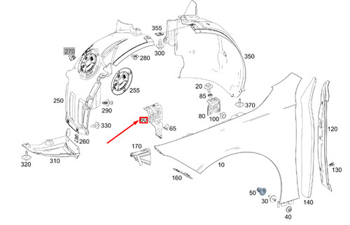 MERCEDES-BENZ A W177 FRONT RIGHT FENDER FRONT BRACKET A1778802000 NO🇺🇸 ...