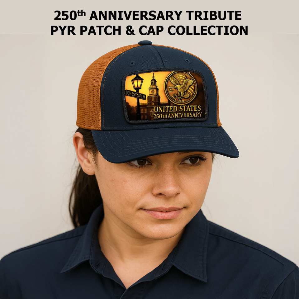 250TH US ANNIVERSARY PYR Custom Metal Art - Selected Caps + RMP Patch ...