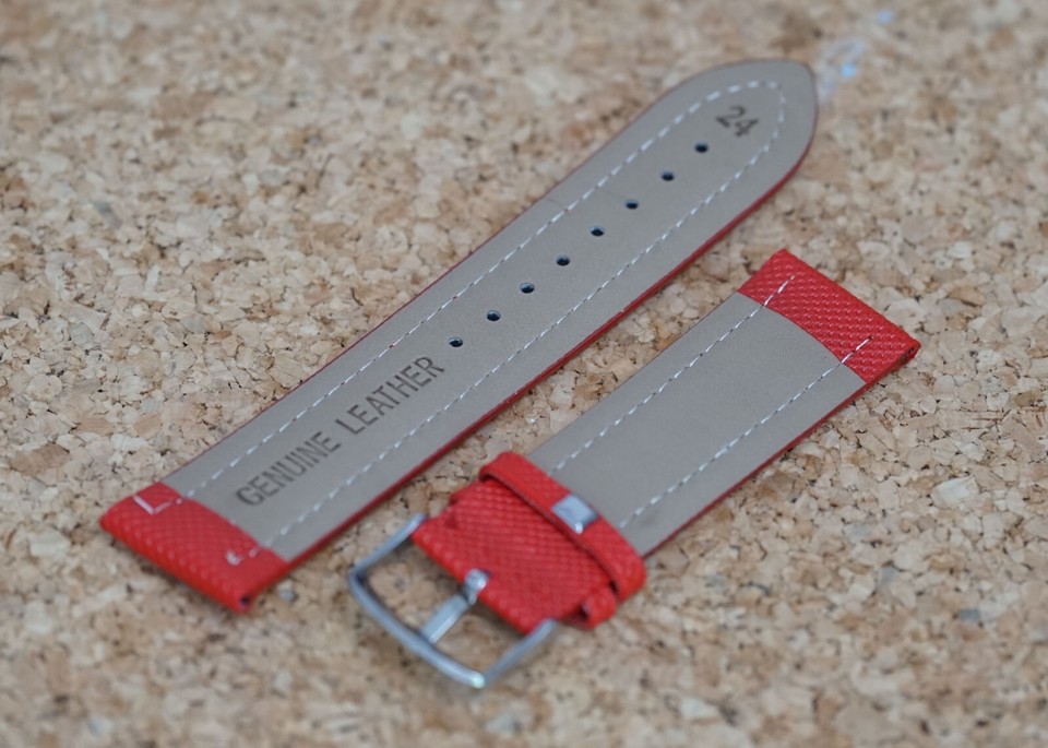 24mm Waterproof Red Watch Strap Band On Stainless Steel Tang Steel ...