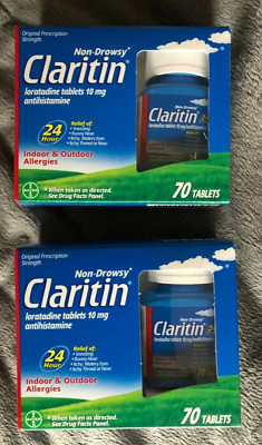New Lot Of 2 70 Count Boxes Claritin Allergy 140 Total Tablets 5/2027 ...