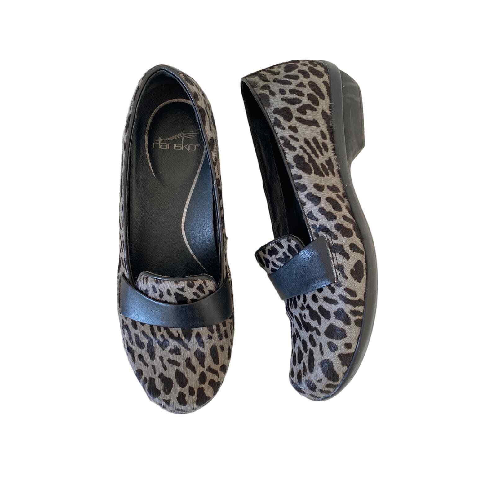 Dansko Oksana Flats Calf Hair Leopard Work Slip Resis… - Gem