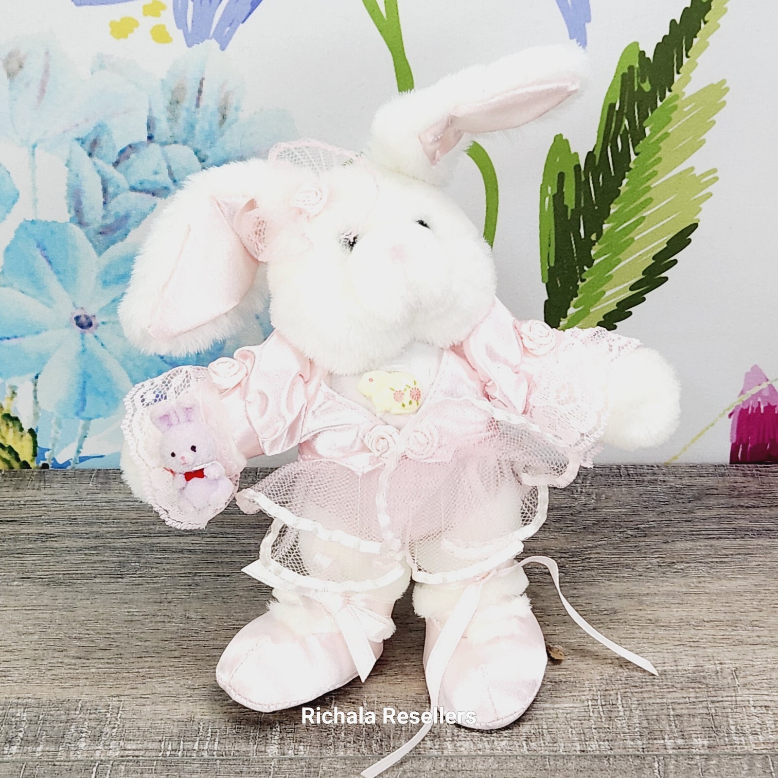 Anco Dancer Bunny Rabbit Plush 10" Pink Dress Toy Rabbit 1998 Vintage ...