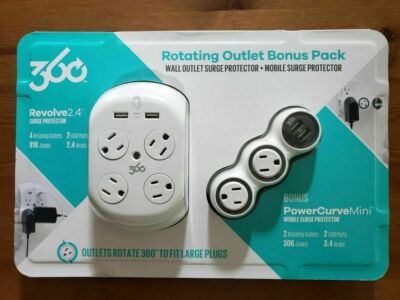 360 Electrical Revolve 2.4 Surge Protector 4 Rotating Outlets & Power ...