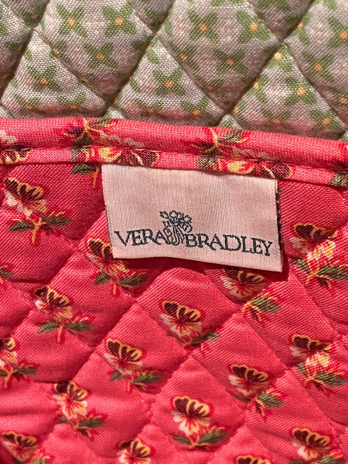 VERA BRADLEY Petite Villager Pink Pansy Flower Bucket Shoulder Bag ...