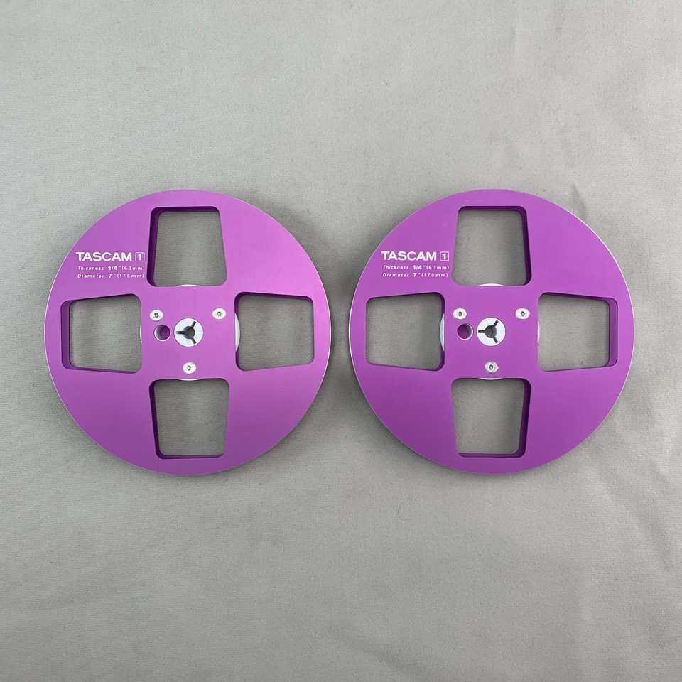 1 Pair Pro 7" Aluminum TASCAM Purple Take Up Reels For 1/4" R2R Tape ...