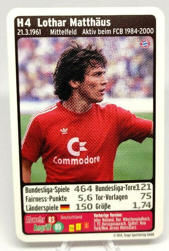 Lothar Matthaus Bayern FC Quartett 2014 Card Legend 1984-00 | eBay