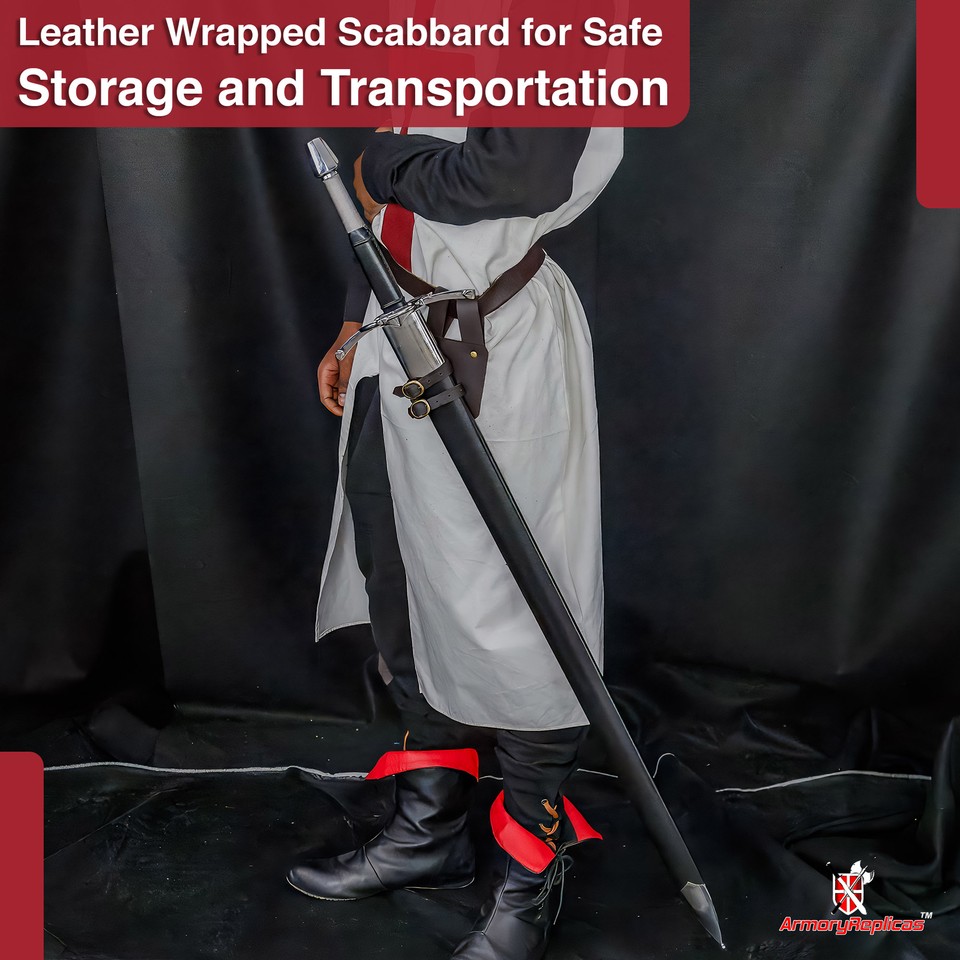 Long Medieval Full Tang Functional Sword Tempered EN45 Steel Blade ...