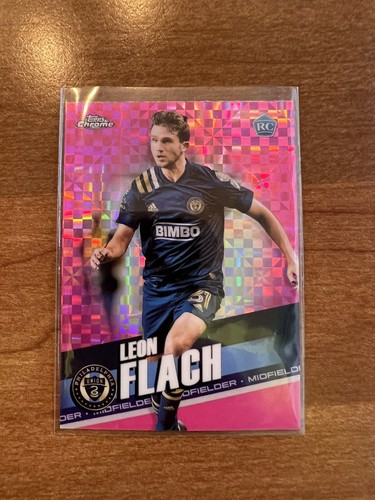 2022 Topps Chrome MLS Pink X-Fractor Leon Flach Rookie RC Philadelphia | eBay