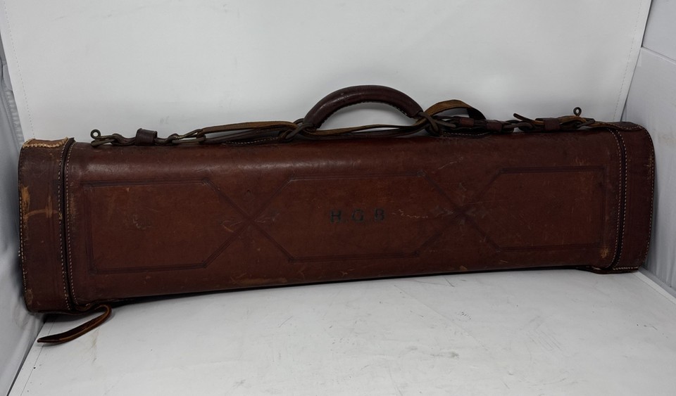 Vintage Break Down Gun / Rifle Case Embossed Leather Tooled 29”x6.75 ...