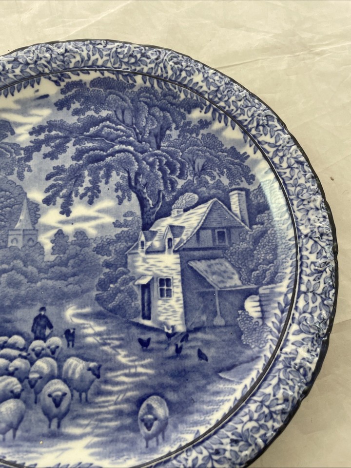J Kent Fenton - Ye Olde Foley Ware - Wall Plate - 10" Diameter Blue ...