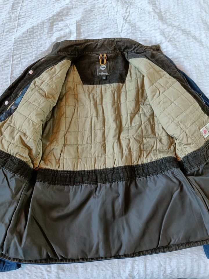 Timberland Biker Style Padded Wax Jacket. Navy Blue, British Millerain ...