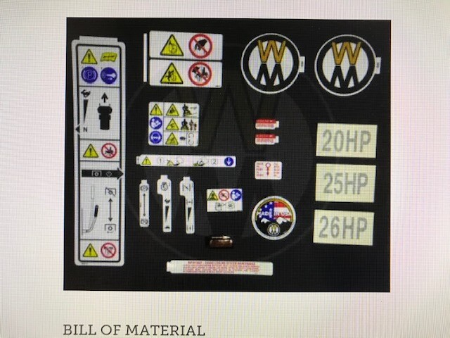 Walker Mower MT Tractor 20, 25, & 26HP Decals OEM 5880-9 | eBay