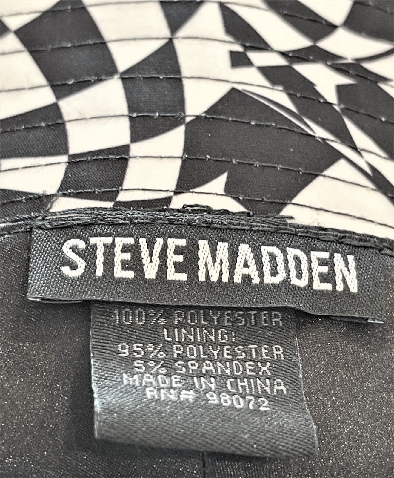 STEVE MADDEN WOMEN'S SATIN-LINED WARPED CHECK-PRINT BUCKET HAT~NWT | eBay