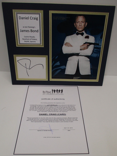 Matted 2019 Autograph & Photo DANIEL CRAIG 007 James Bond w/ COA CM1843 ...
