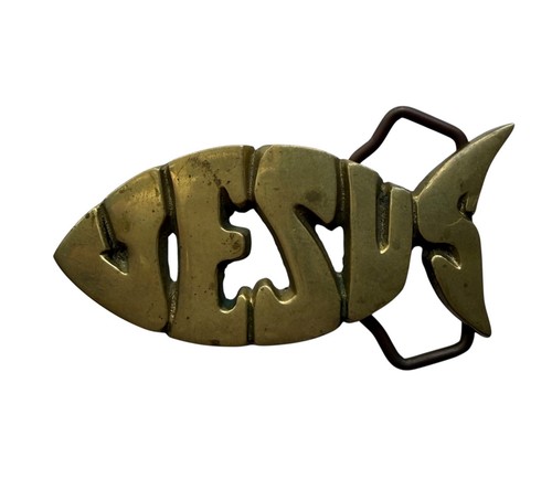Vintage Jesus Fish Brass Belt Buckle | eBay
