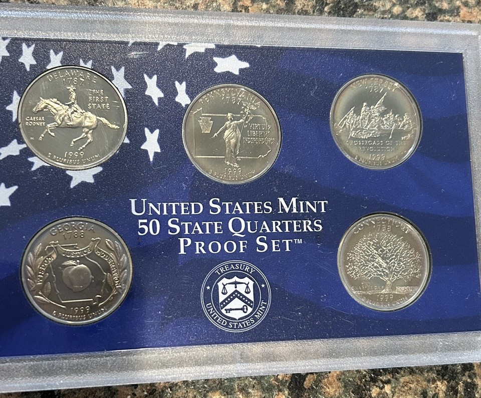 3 Sets of United States Mint 50 State Quarters Proof Sets: 1999,2000 ...