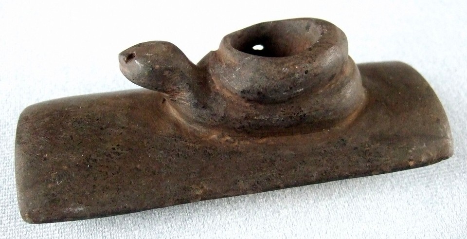 Exceptionally Fine Arkansas Serpent Effigy Platform Pipe with COA ...